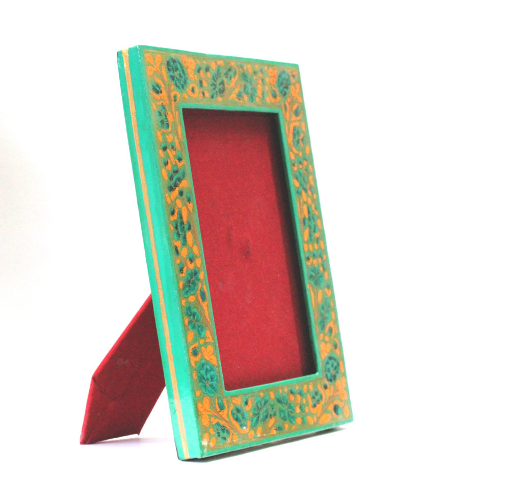 Multi color flower motif Paper Mache Photo Frame